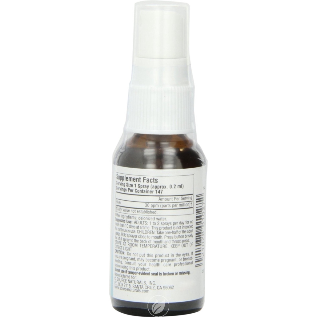 Source Naturals Wellness Colloidal Silver Throat Spray - 30 ppm - 1 fl ...