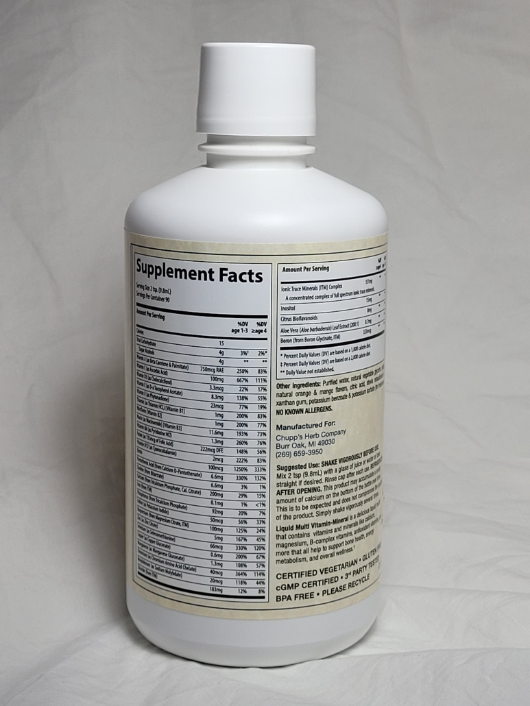 Chupp's Herbs Vegetarian Kids Liquid Multi, Mango Banana - 30 fl oz ...