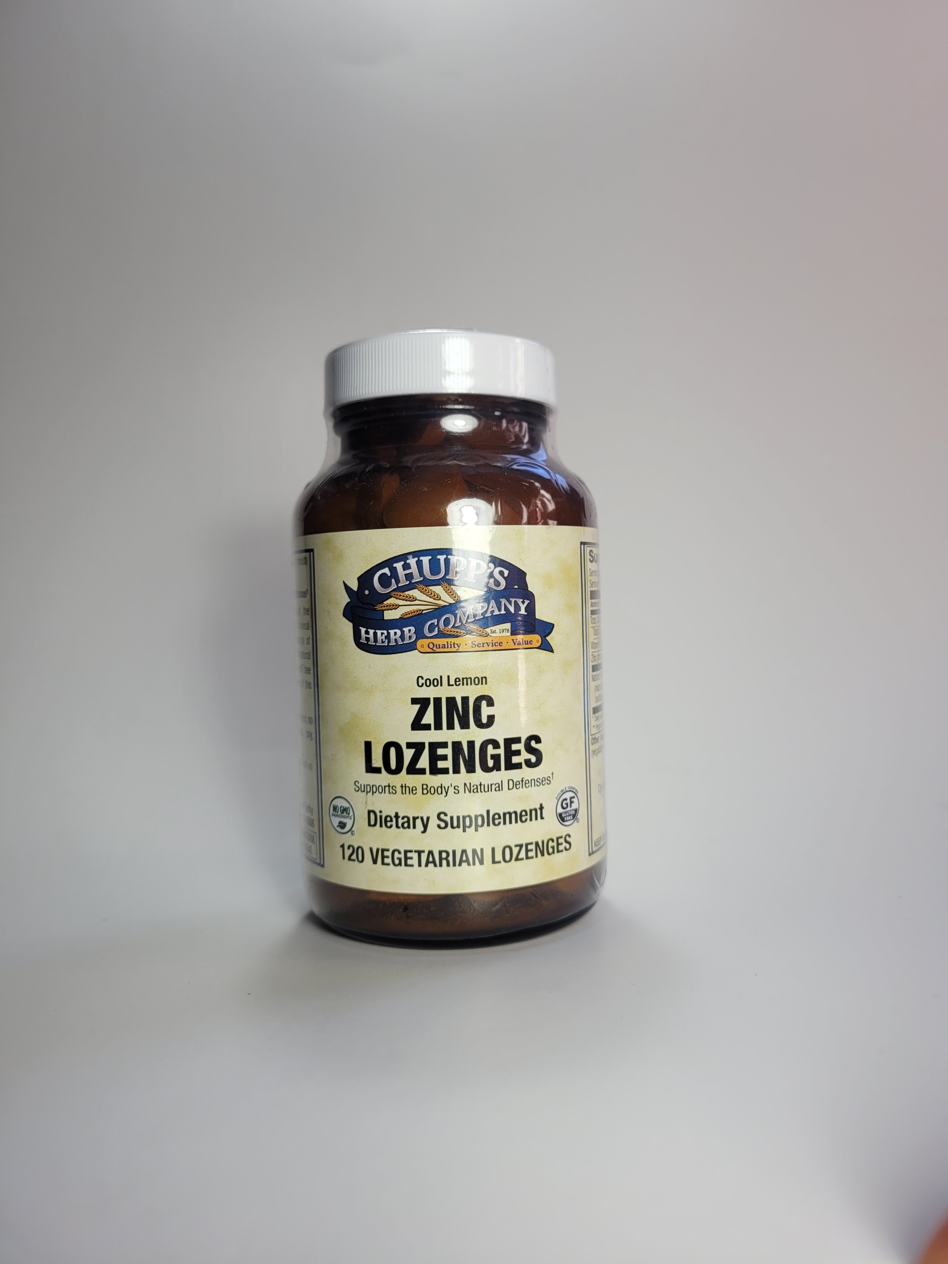 Chupp's Herbs Zinc Lozenges, Cool Lemon - 120 Vegetarian Lozenges ...